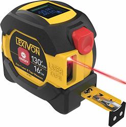 Lexivon 2 In 1 Digital Laser Tape Measure 130FT 40M Laser Distance Meter Display On Backlit Lcd ...