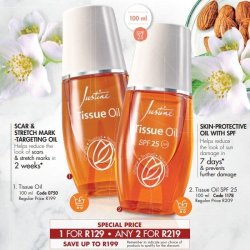 TISSUE Oil 100ML Special 2 @ R 219.00 Justine Prices | Shop Deals ...