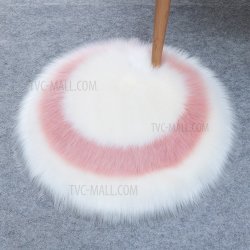 Luxury Round Rug Plush Wool Fur Imitation Mat Carpet 50X50CM - White ...