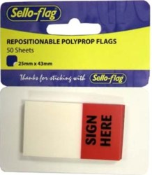 Deals on Sello-flag Repositionable Pp Flags - Sign Here 50 Sheets ...