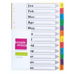 SIMPLE CHOICE - A4 File Index Jan-dec Divider Prices | Shop Deals ...