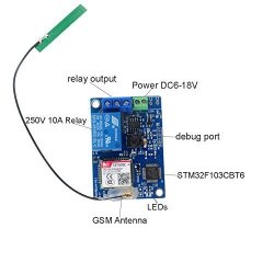 1 Channel Relay Module Sms GSM Remote Control Switch SIM800C ...