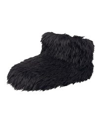 Nine West Bootie Slippers For Women Furry Winter House Shoes Black X ...