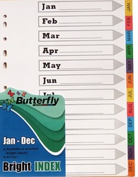 Deals on Butterfly A4 12 Tab Jan-dec Bright Board File Dividers ...