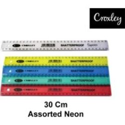 6001396106424 UPC Croxley 30CM Shatter Proof Ruler 10 Pack Assorted Colours