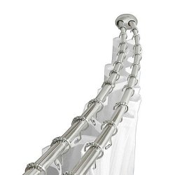 Titan Stainless Steel Dual Install Double Curved Shower Rod In Brushed ...